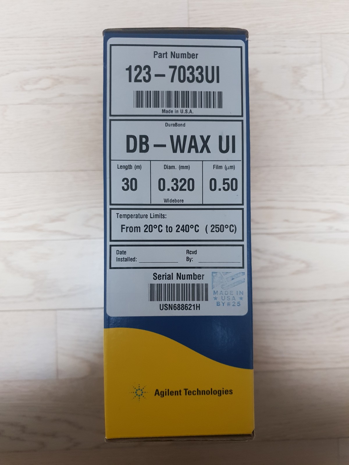123-7033UI / DB-WAX Ultra Inert 30m, 0.32mm, 0.50um
