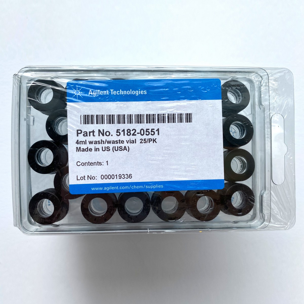 5182-0551 / 4ml wash/waste vial 25/PK