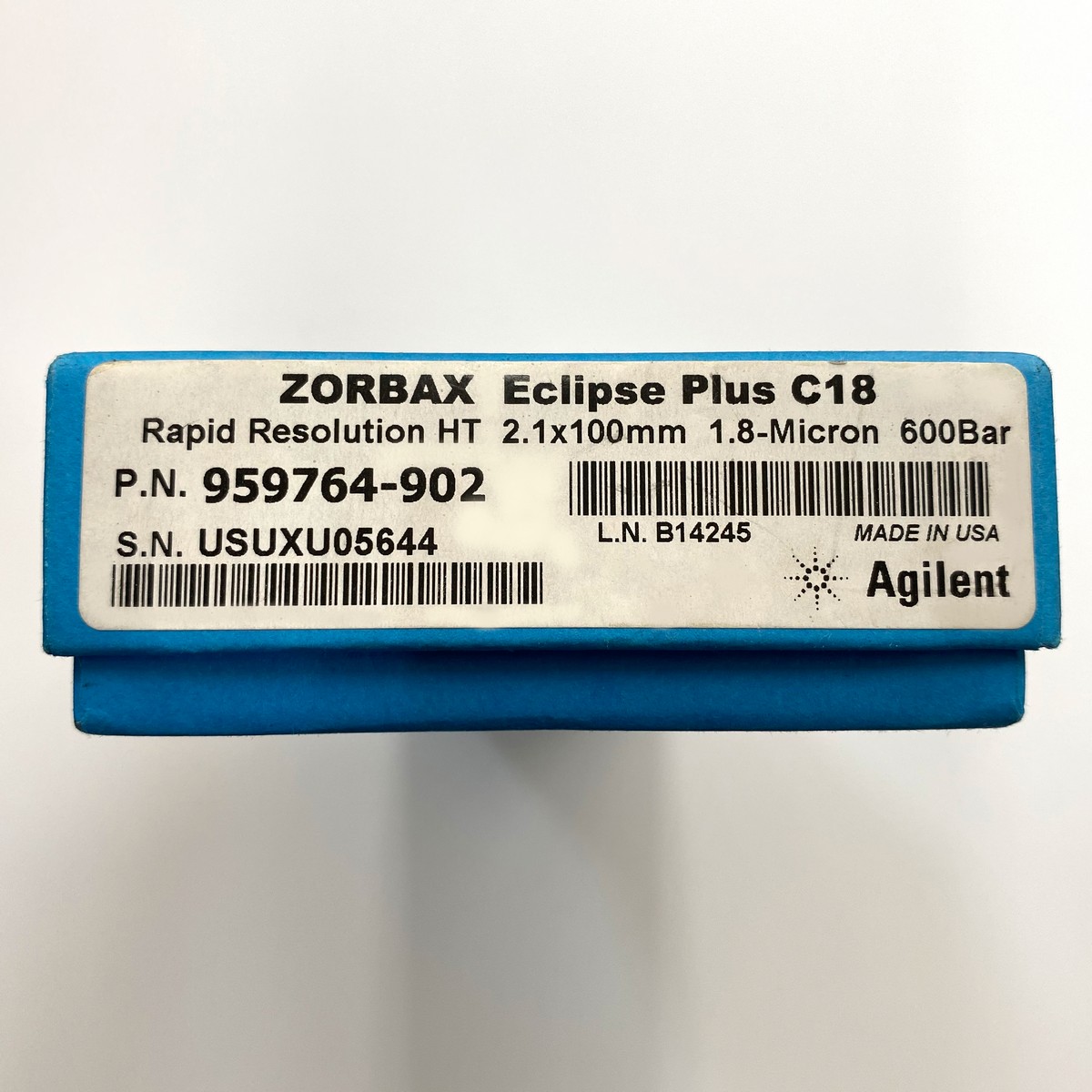 959764-902 / Eclipse Plus C18,2.1x100mm,1.8um,600bar
